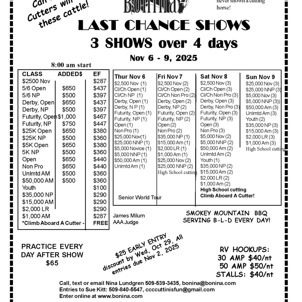 Bonina Event Center & Equine Nutrition – It's all about horses & cattle